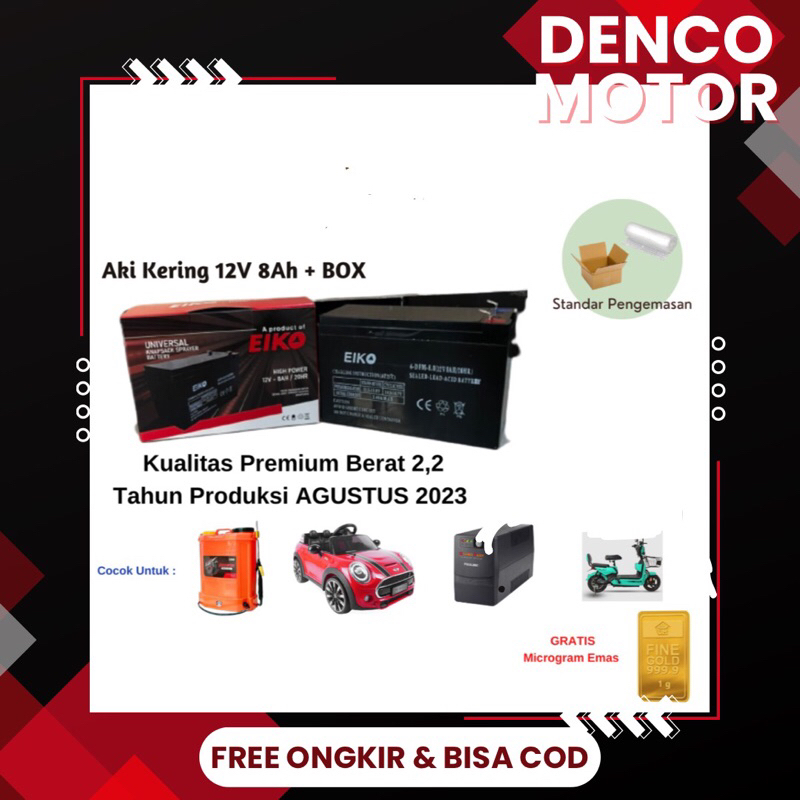 Jual Baterai aki sprayer 8Ah 12volt EIKO DRAGON + BOX (semua merk sprayer) | Shopee Indonesia