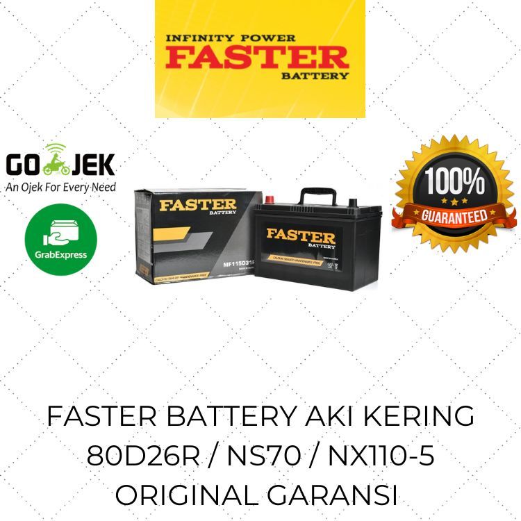 Jual Aki Kering Mobil COLT DIESEL HINO BISON Faster Battery 70AH 80D26R ...