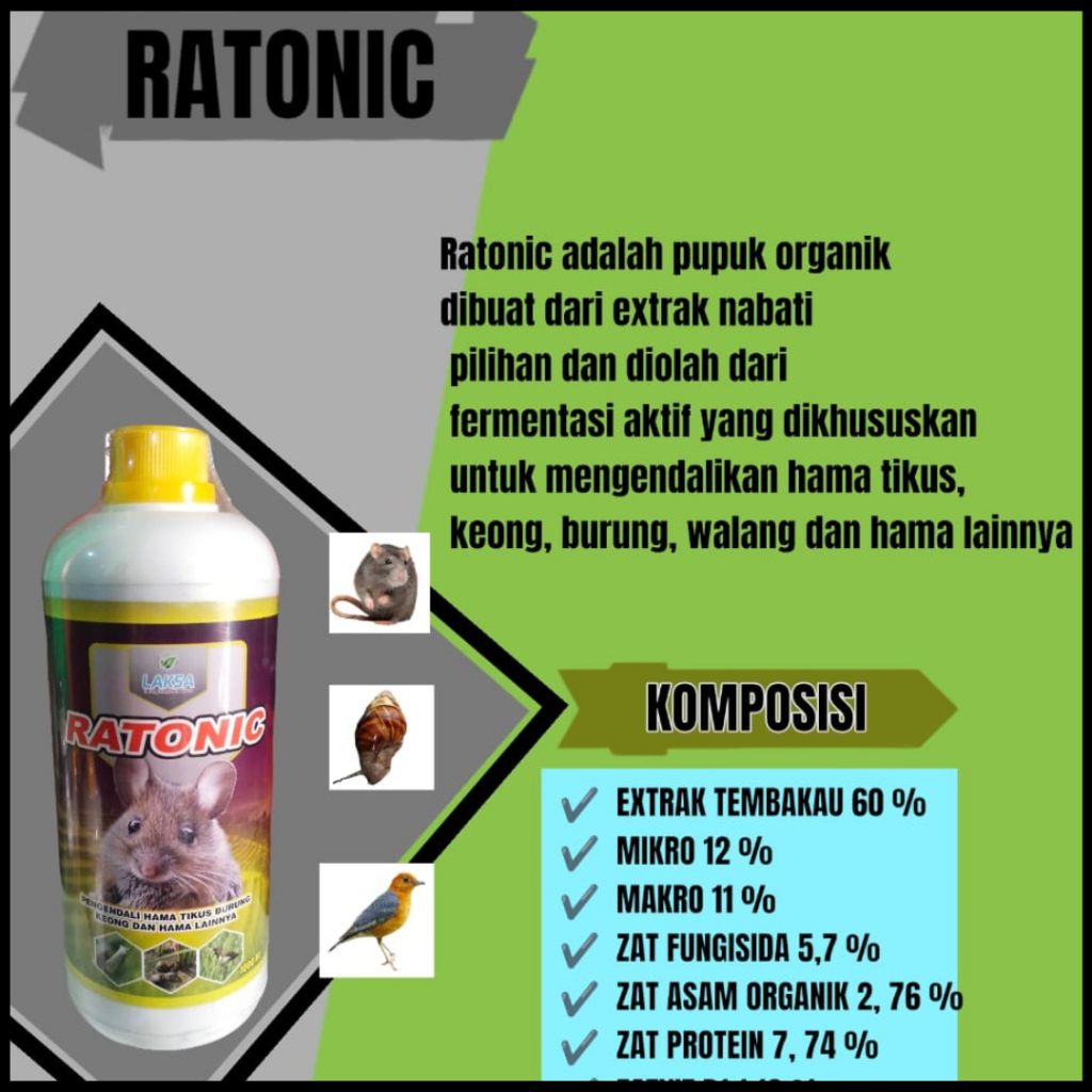 Jual RATONIC 500ml Obat Semprot Pembasmi Hama Tikus Sawah dan Hama Tanaman Lainnya - Racun ...