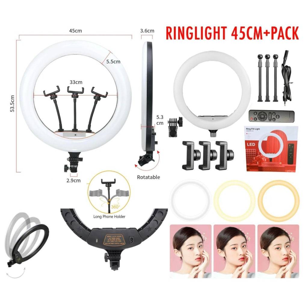 Jual LAMPU RINGLIGHT 45CM RING LIGHT LED 26 CM 33 CM 45 CM MAKE UP VLOG ...