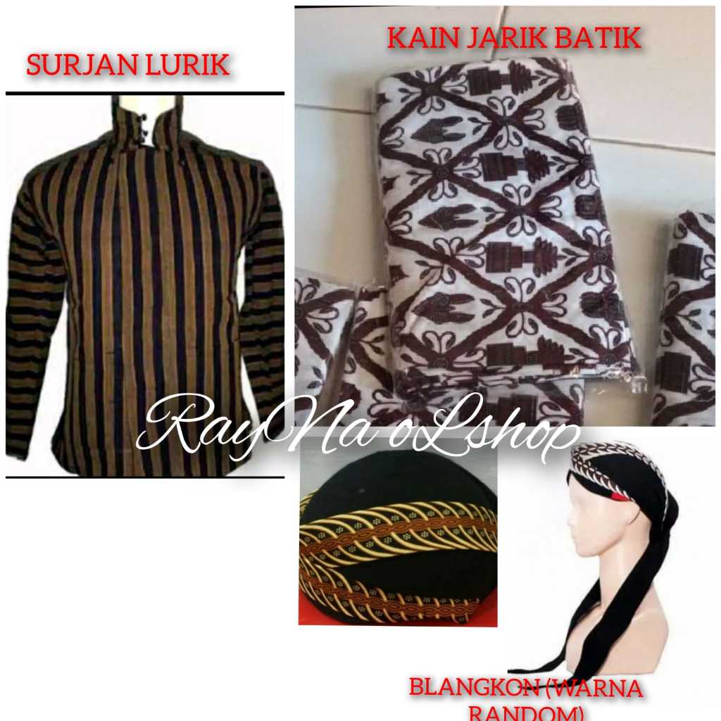 Jual 1 SET SETELAN BAJU SURJAN LURIK PRIA + BLANGKON + KAIN JARIK BATIK, PAKAIAN TENUN MODERN ...