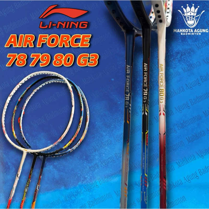Jual Raket Badminton Lining AIR FORCE 78 79 80 G3 5u ORIGINAL AIRFORCE ...