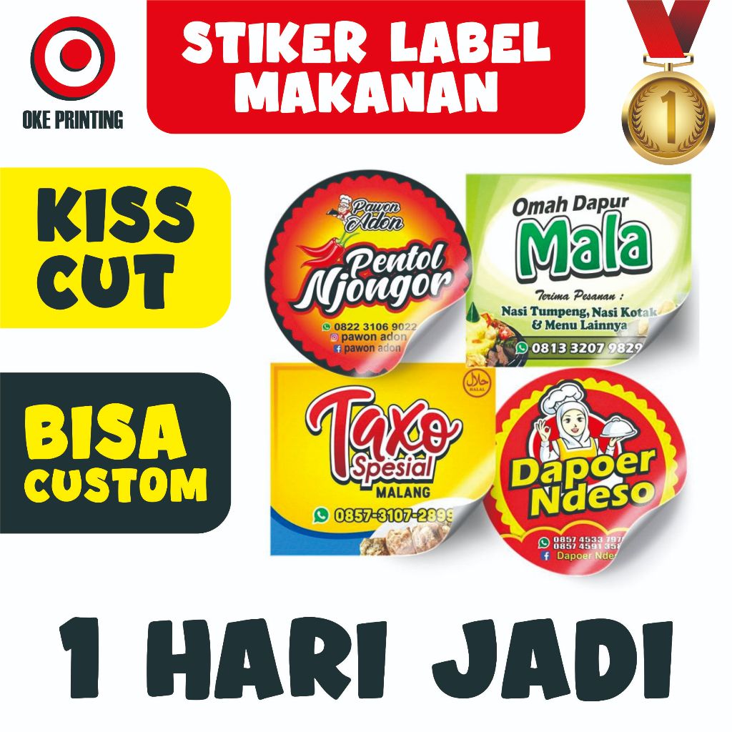 Jual OKE PRINTING CETAK LABEL STIKER KEMASAN MAKANAN STIKER CUSTOM ...