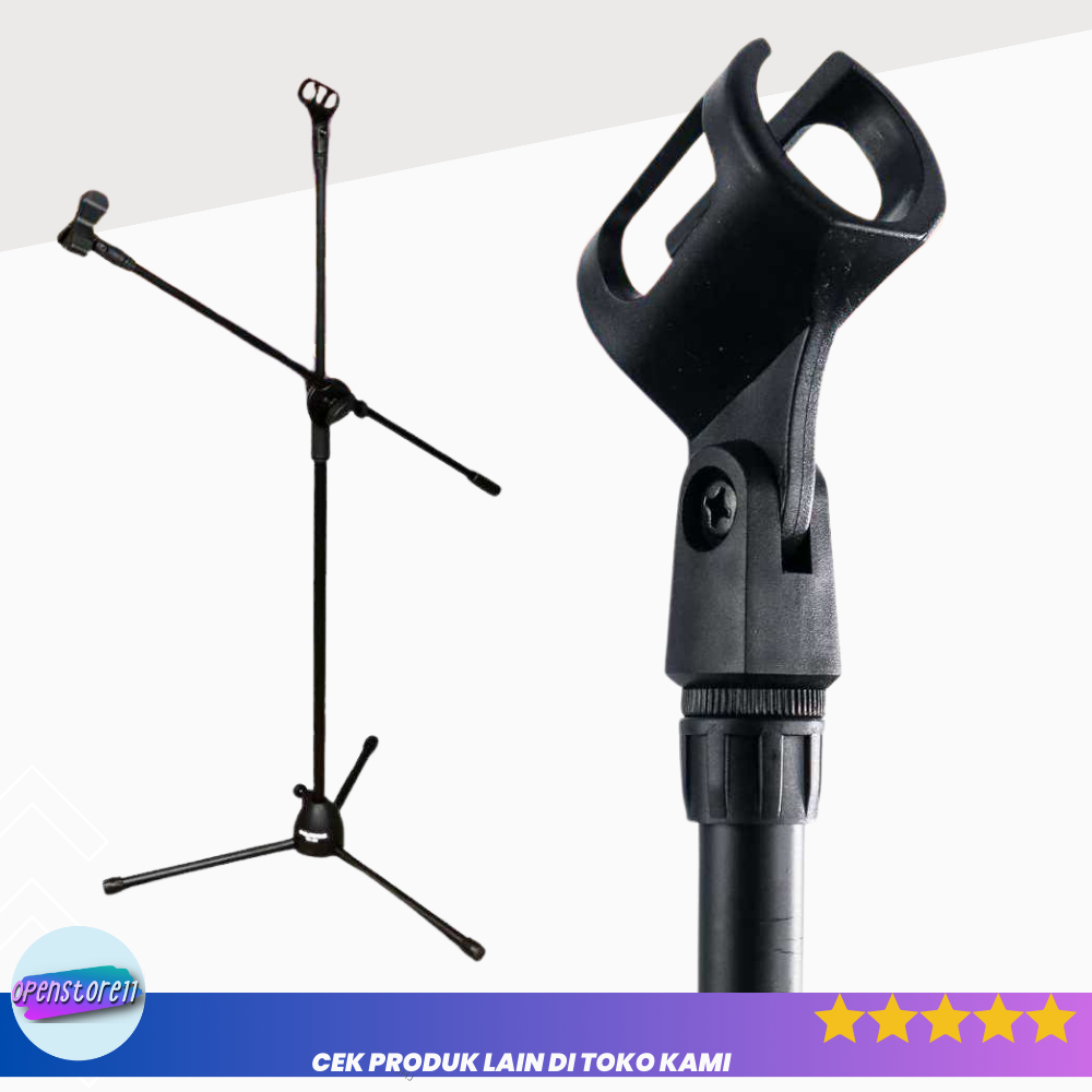 Jual Stand Mic Microphone Mikrofon Professional Adjustable 2 Holder ...