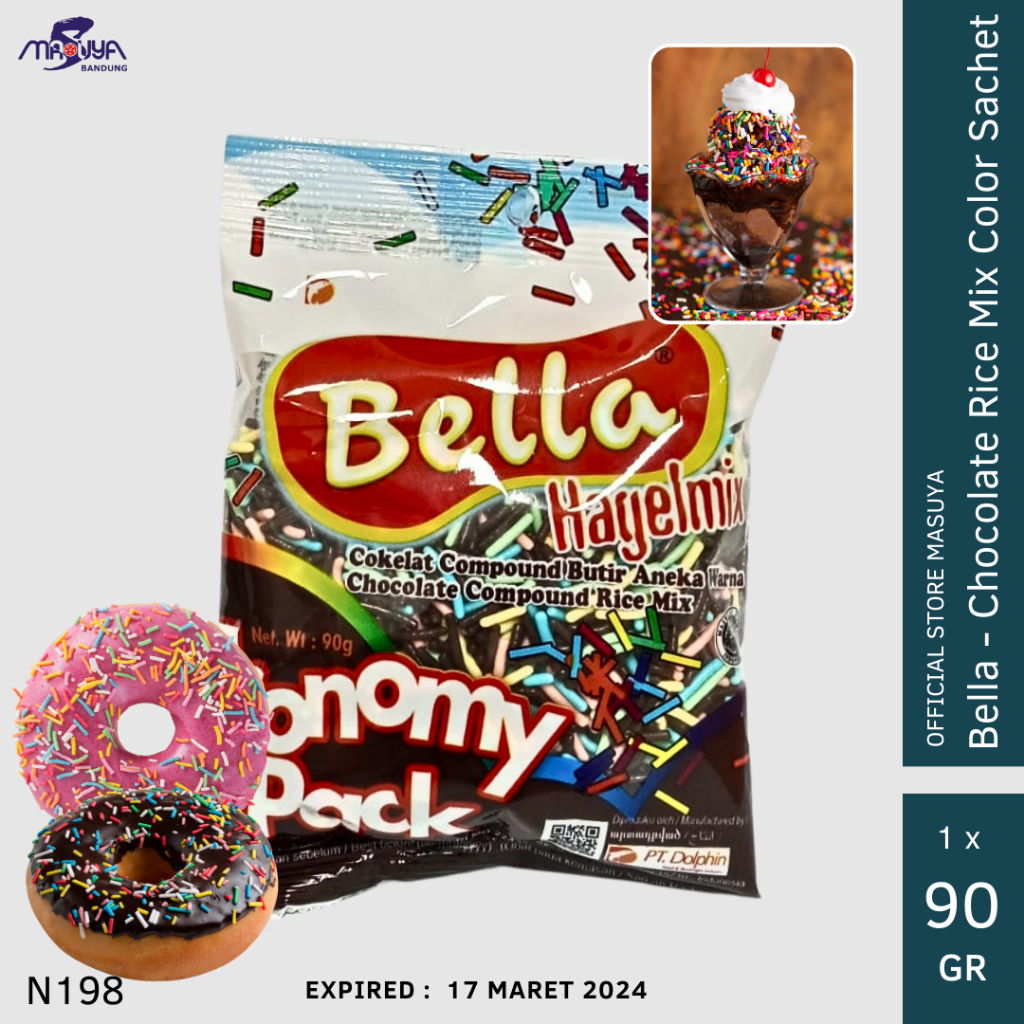 Jual Bella Chocolate Rice Mix Colour 90 gr Meises Warna Warni Mix ...