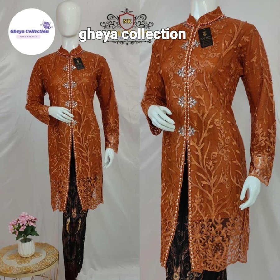 Jual Setelan kebaya tunik busui tulle payet premium / abaya pesta ...