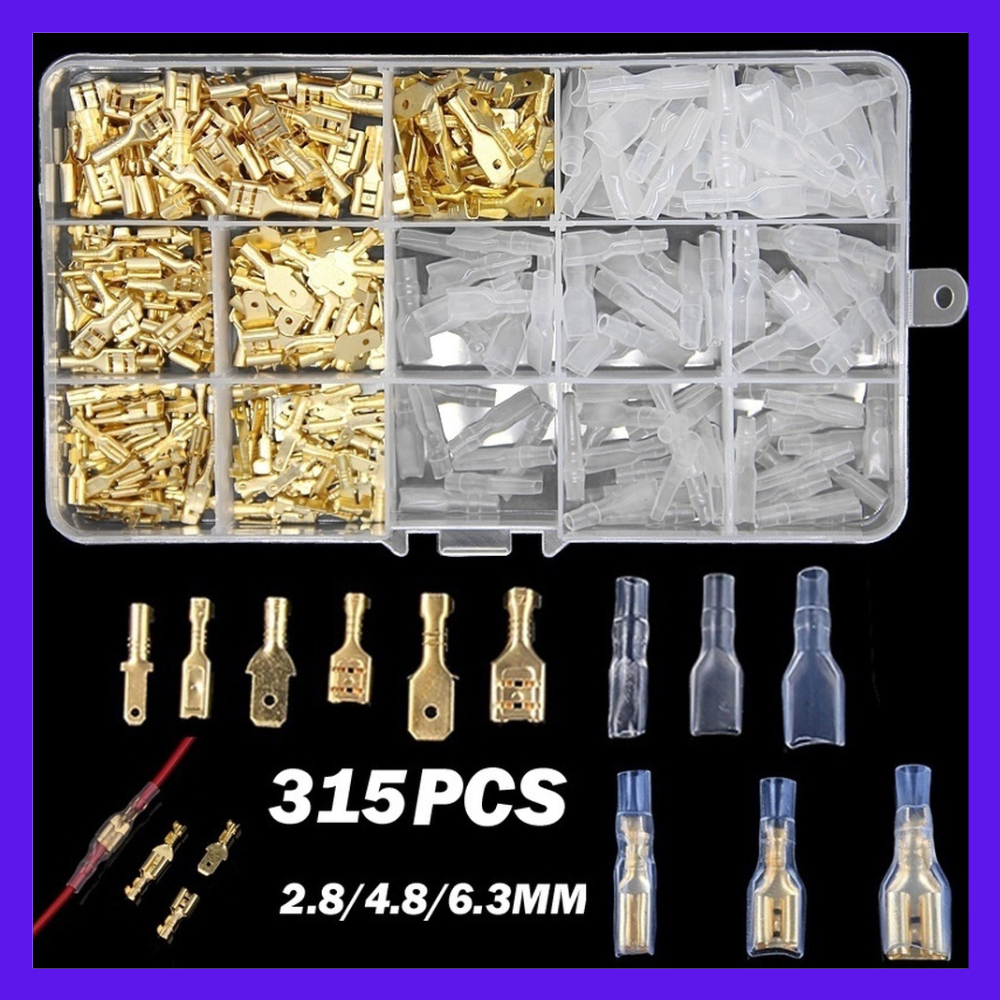 Jual Skun Terminal Gepeng Insulated Connector Male Female 315 PCS ...