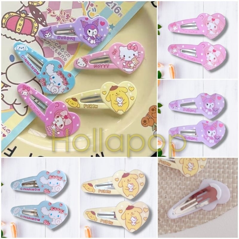 Jual HOP Jepit clip rambut isi 2 Kuromi Melody Cinnamoroll Pompompurin ...