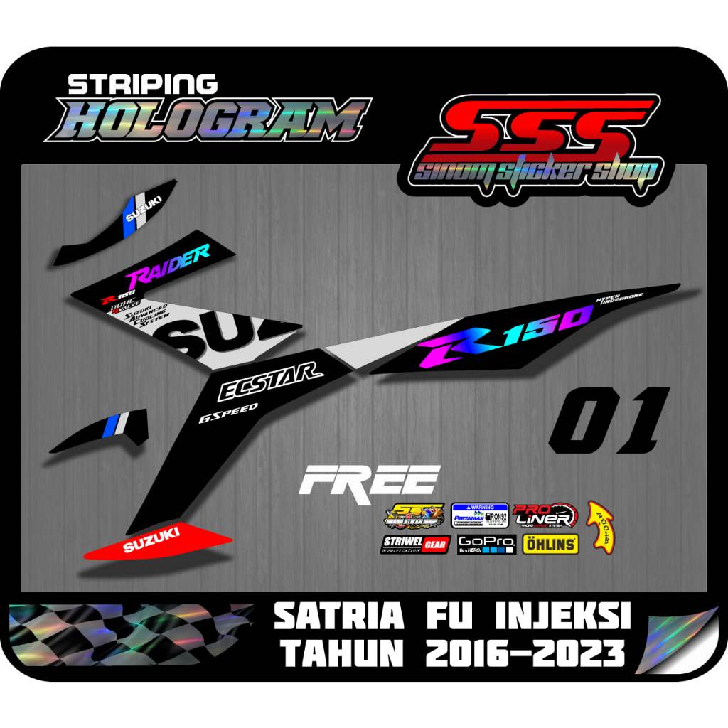 Jual Stiker Striping Hologram Suzuki Satria FU FI Raider R150 Satria FU ...