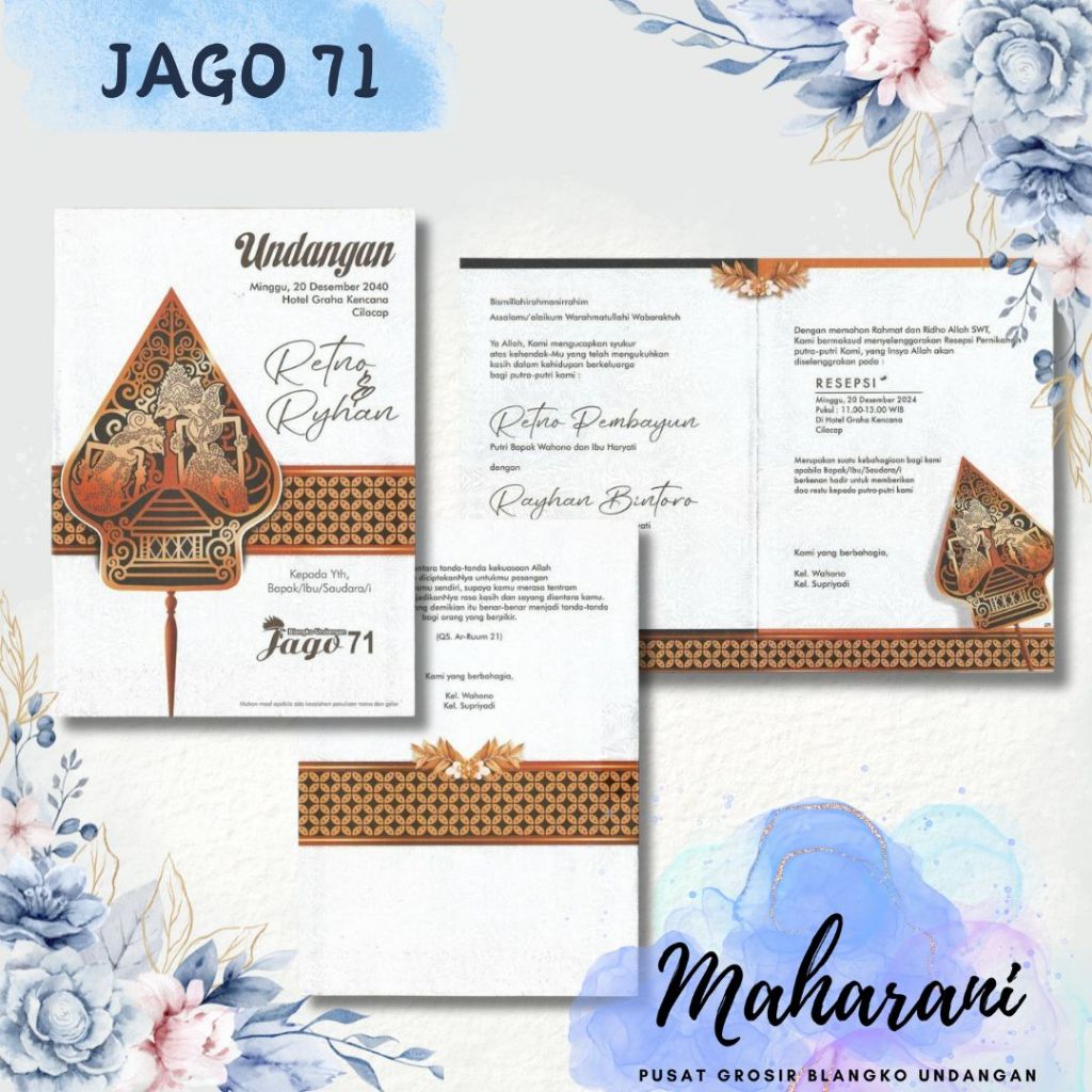 Jual Blangko undangan atau kertas undangan pernikahan merek JAGO 71 ...