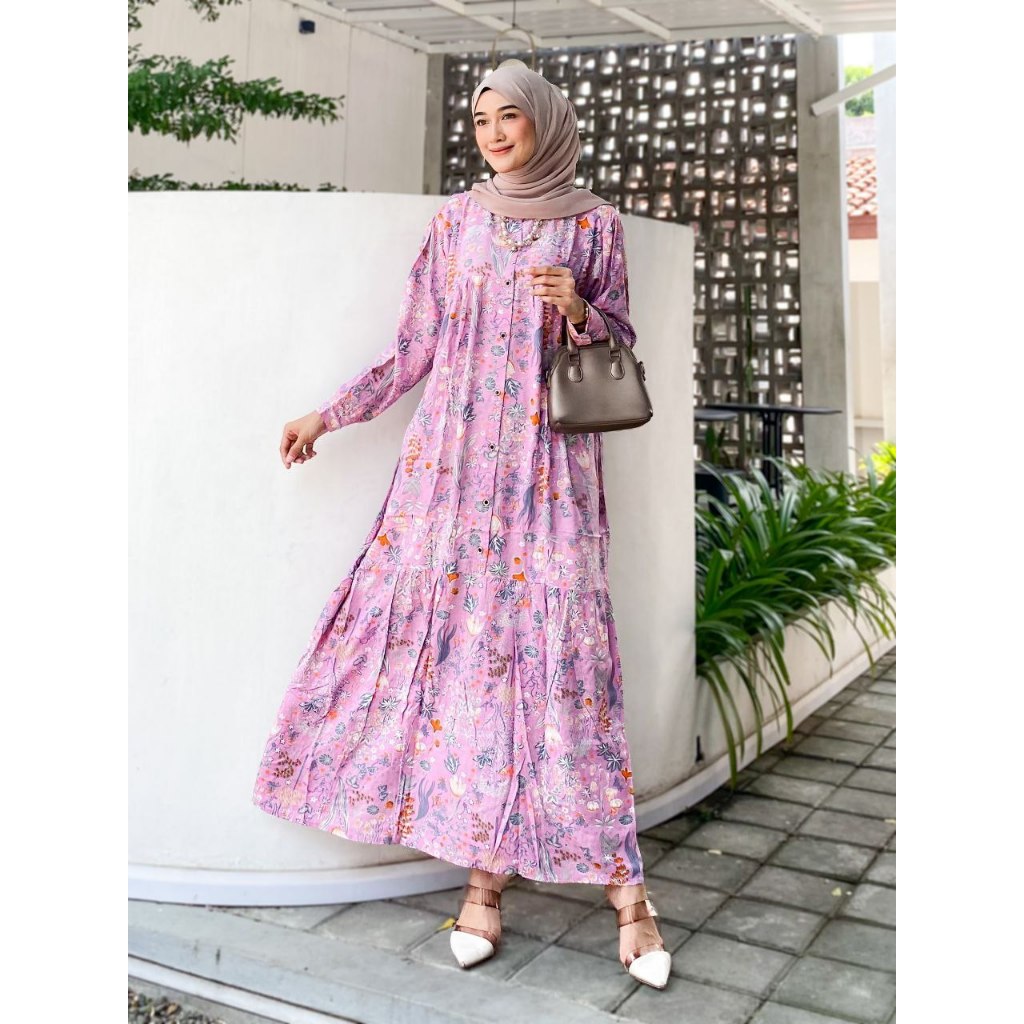 Jual GAMIS ALMIRA DRESS SET HIJAB MATT RAYON DIAMOND PREMIUM BLACK ...