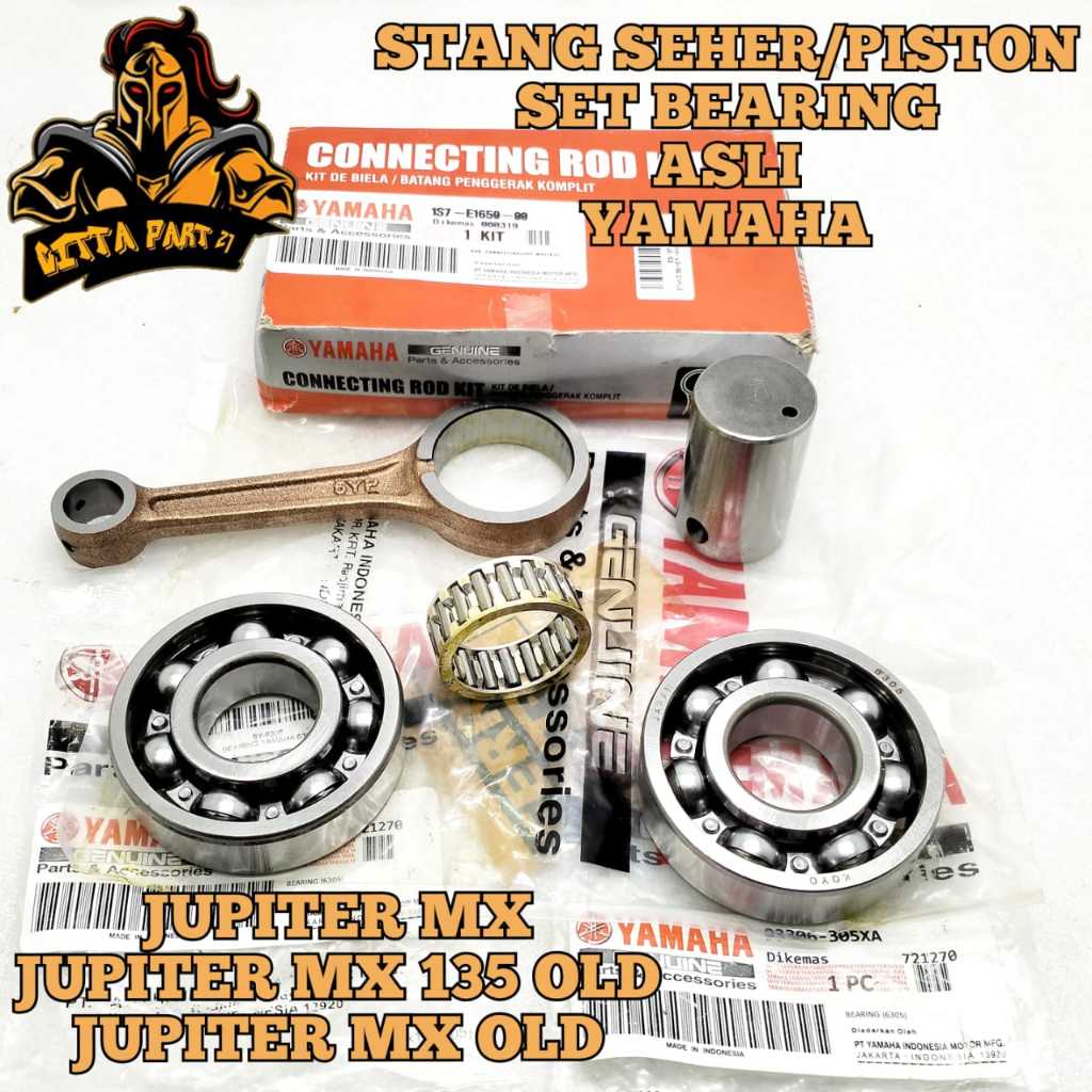 Jual ORIGINAL YAMAHA STANG SEHER PISTON PLUS BEARING 2 BIJI 6305 JUPITER MX LAMA OLD 135 KELAHAR ...