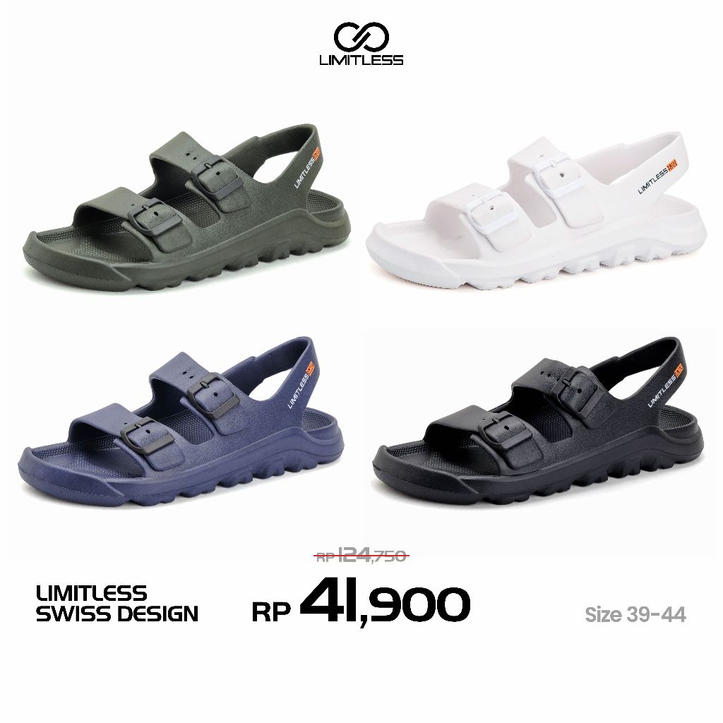 Jual LIMITLESS Sendal Slop Pria Dewasa Terbaru Sandal Gunung Cowok ...