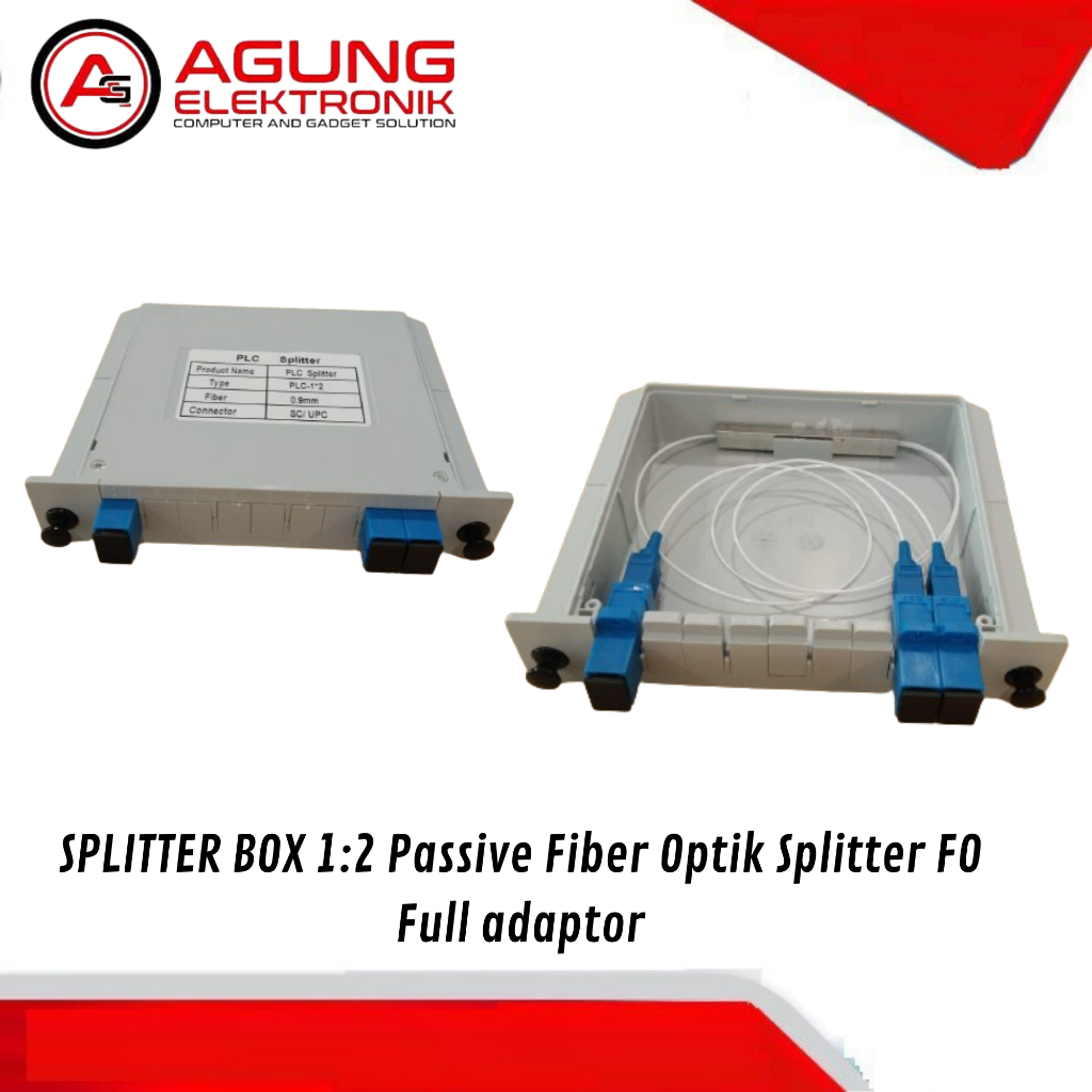 Jual SPLITTER BOX 1:2 Passive Fiber Optik Splitter FO Full adaptor ...