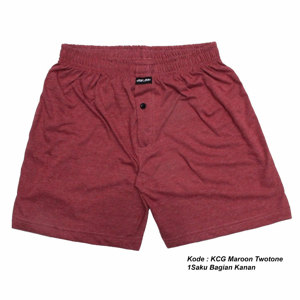 Jual CELANA PENDEK BOXER PRIA WANITA KATUN POLOS RIFAM MODEL KANCING ...