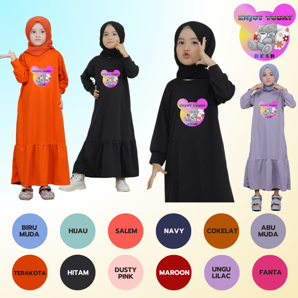 Jual COANDCOW GM032 - Baju Gamis Sablon Gambar Mickey Mouse Anak ...