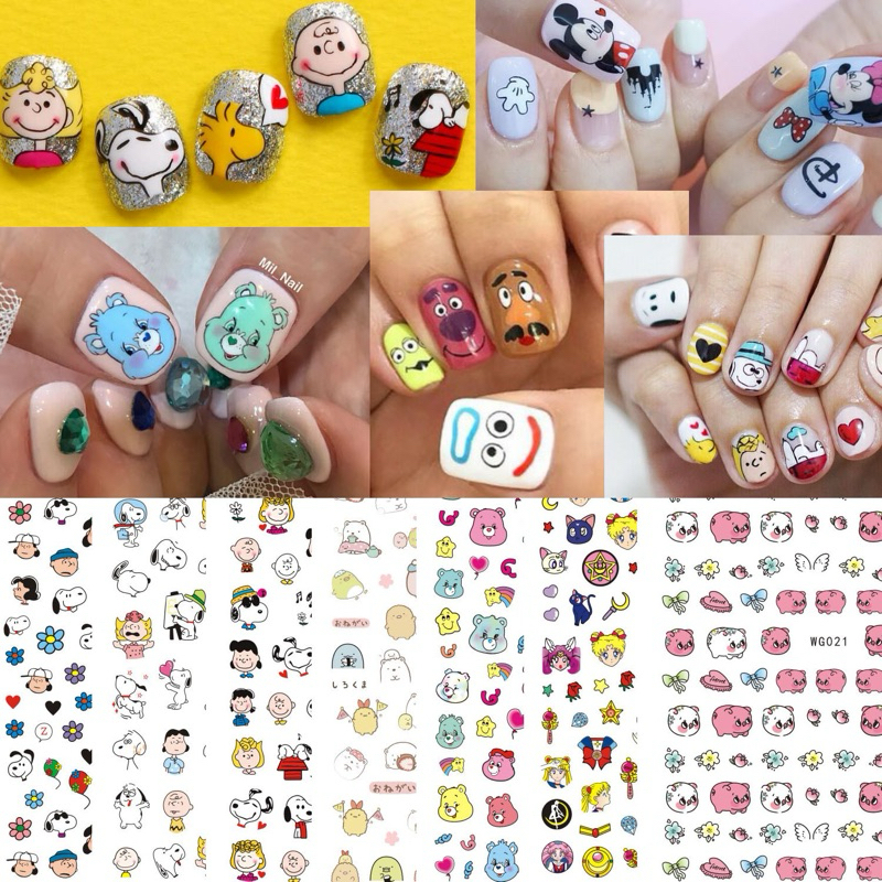 Jual [PF13] Stiker Kuku Pop Finger Cartoon vol2 Dekor Nail Art Stiker ...