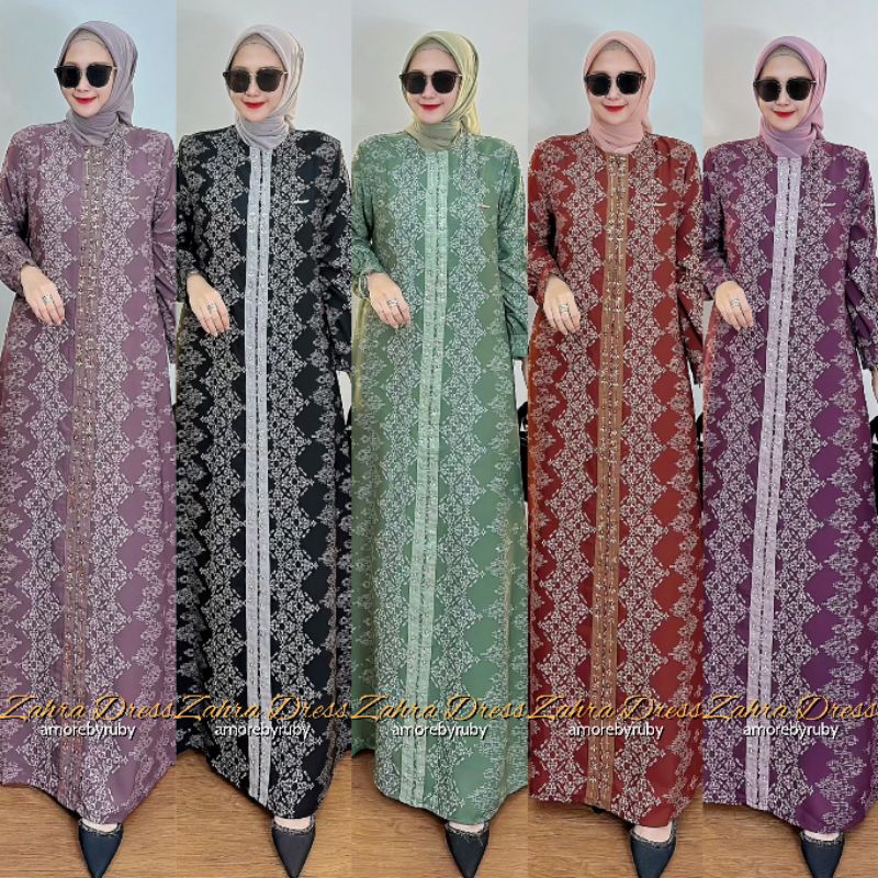Jual ZAHRA DRESS AMORE BY RUBY ORI DRESS MUSLIM BAJU WANITA DRESS BUSUI ...