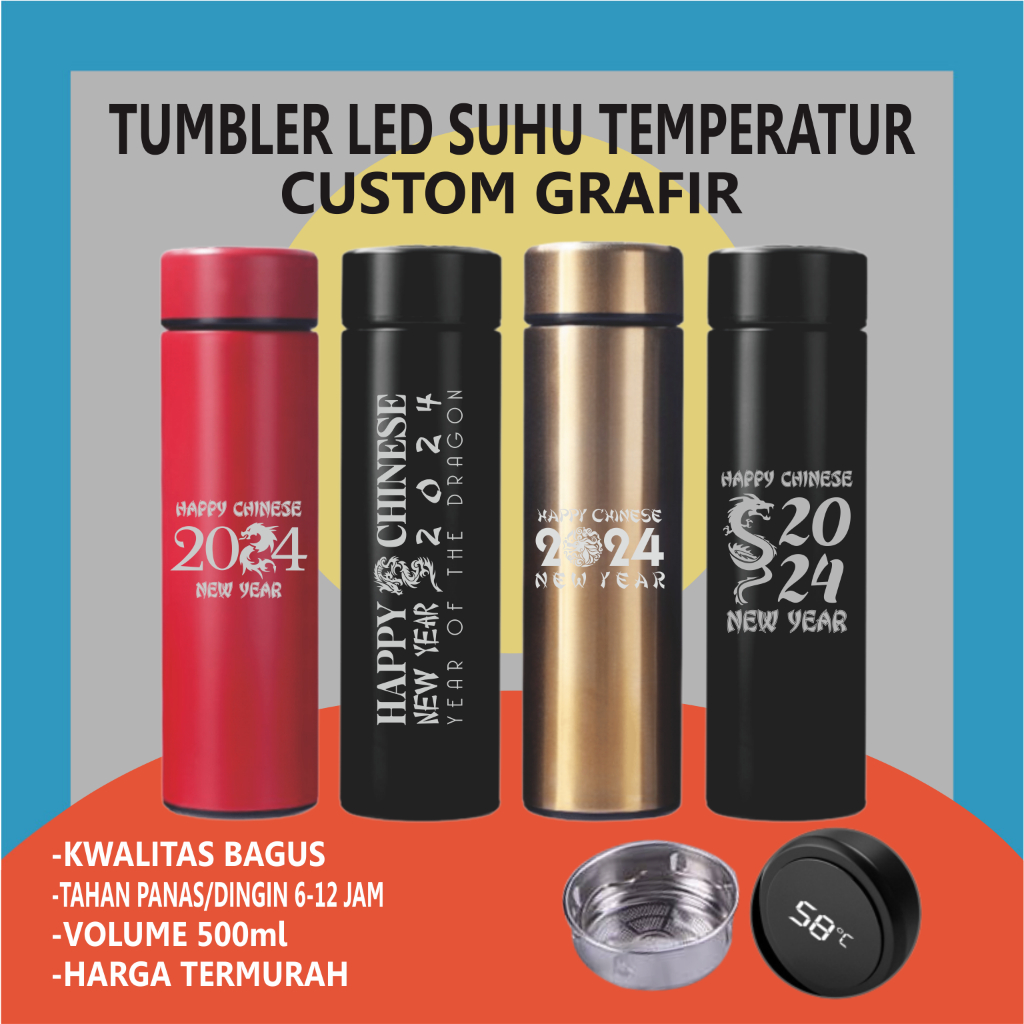 Jual Tumbler LED Temperatur Suhu, Thumbler, Tambler, Tumbler Grafir ...