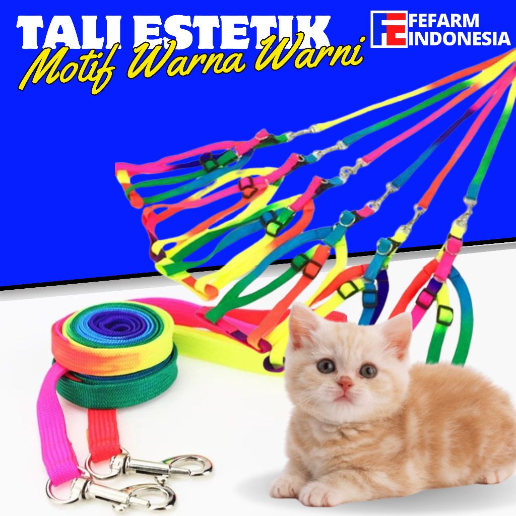 Jual Tali Tuntun anjing Kucing Kalung Badan Kecil Sedang Pet Nylon ...
