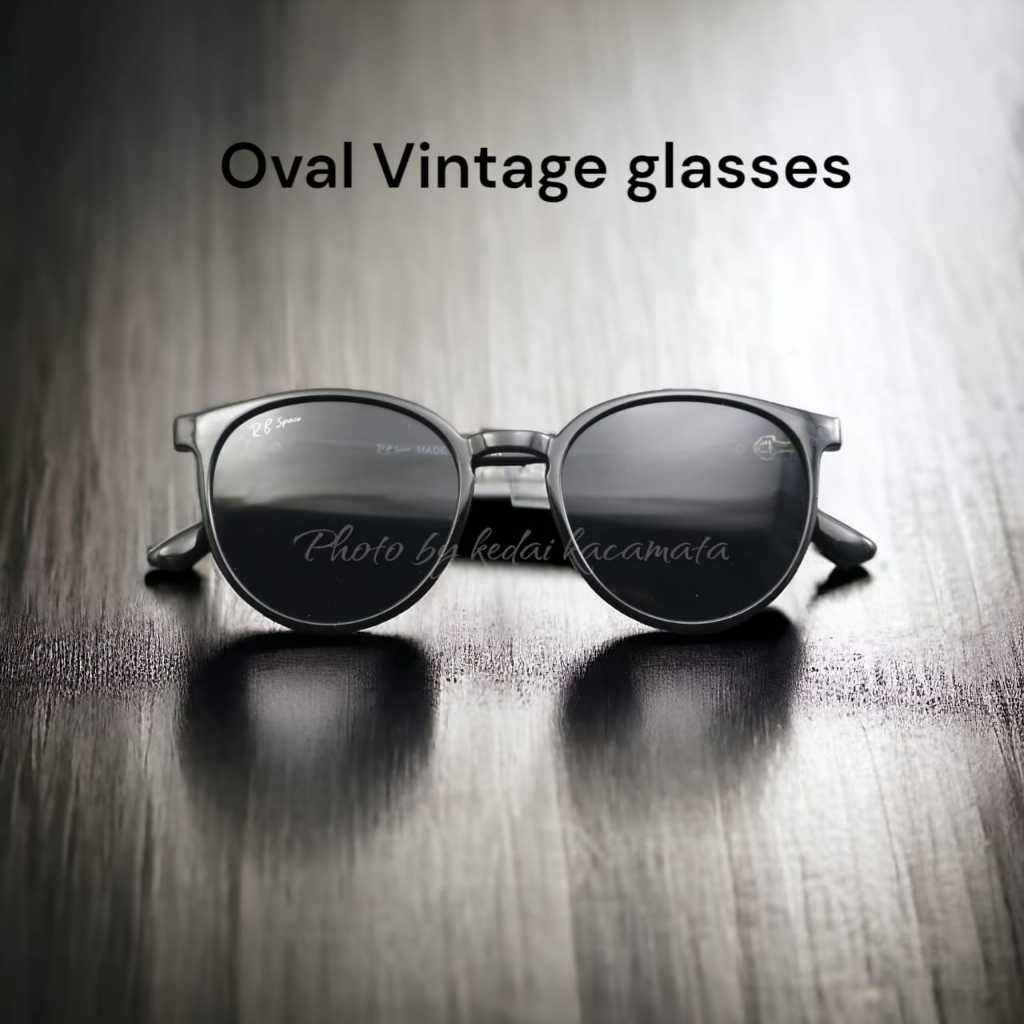 Jual 506/KACAMATA HITAM OVAL VINTAGE FRAME ANTI UV/KACAMATA PANTAI ...