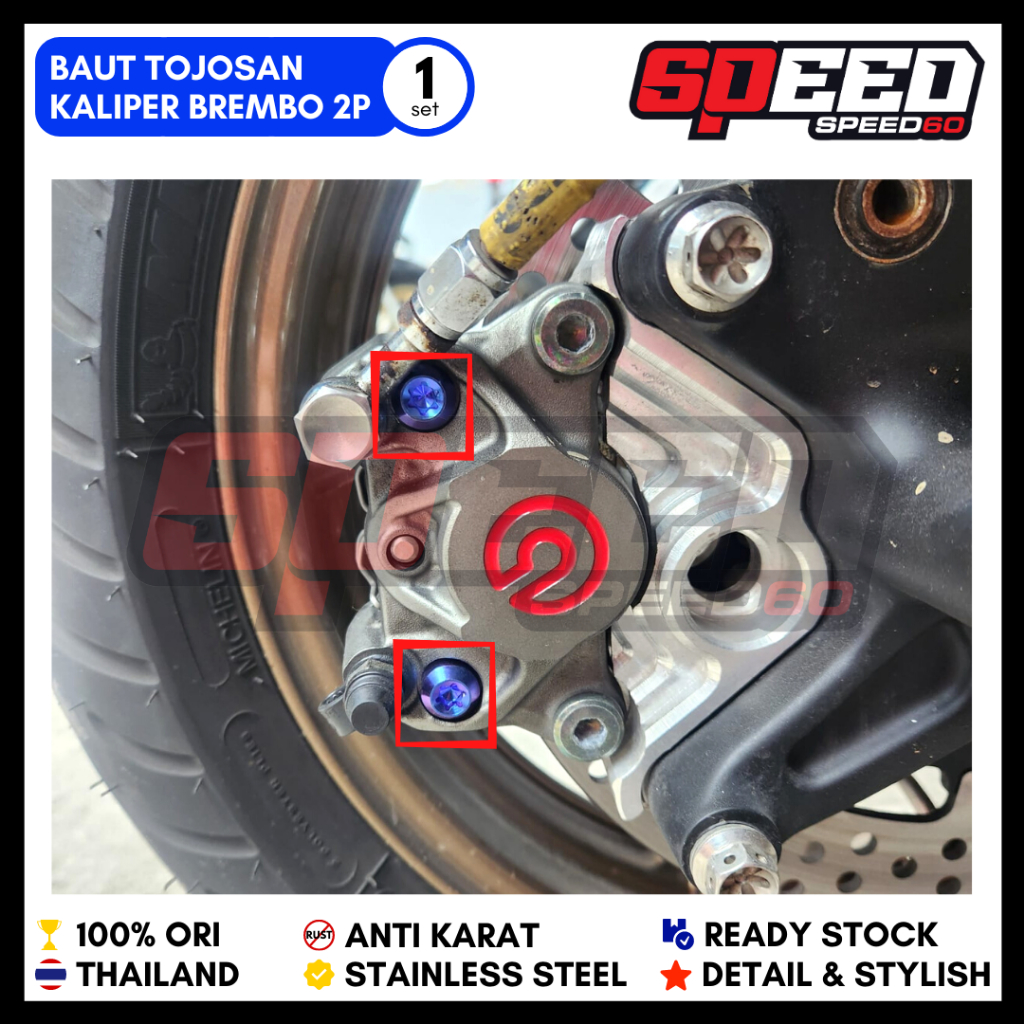 Jual Probolt Baut Tojosan Kaliper 2 Piston 2P Stainless King Nut Thailand | Shopee Indonesia