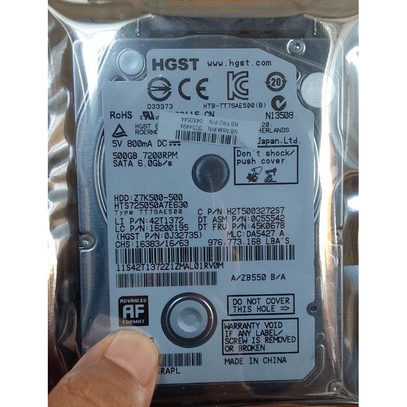 Jual Hardisk laptop Hgst 7200 rpm 500gb slim 2,5 inchi SATA | Shopee ...