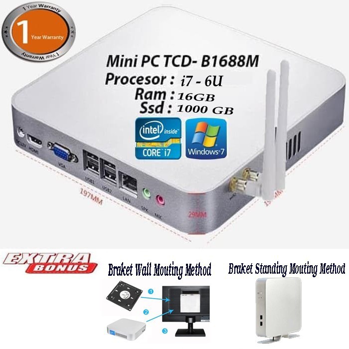 Jual Mini PC Intel Core i7 -6U 16Gb 1000Gb Wifi Bluettoth | Shopee ...