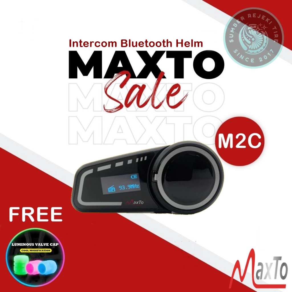 Jual Maxto M2C Bluetooth Radio Intercom Helm 6 Rider Alt M2 EJEAS Q7 V6 ...