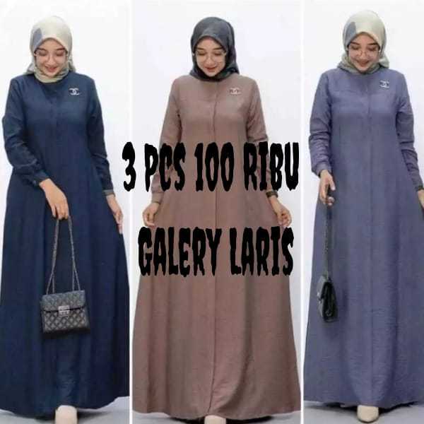 Jual Murah 3 Pcs 100 Ribu Gamis Maryam Crincle Jumbo Model Terbaru /Baju Lebaran Terlaris ...
