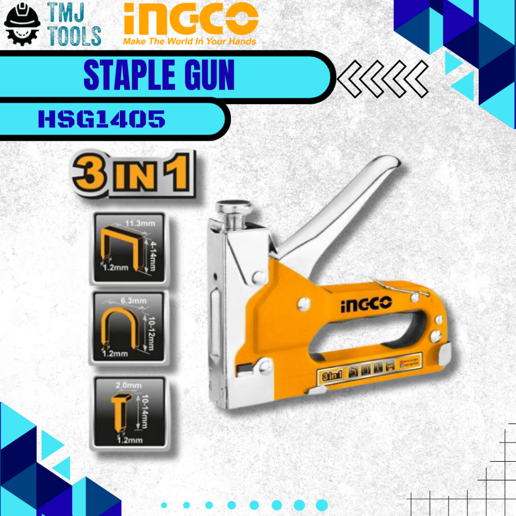 Jual Staple Gun 3in1 INGCO Staples Gun Tacker 3 Way HSG1405 PRO Stapler Gun Hand Teker Alat ...