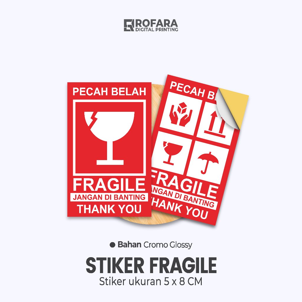 Jual Stiker Fragile | Bahan Cromo Glossy | Ukuran 5 x 8 CM | Shopee ...