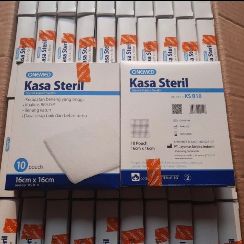 Jual Kasa Steril Onemed 16x16cm Isi 10 kain kasa steril onemed 16x16cm ...