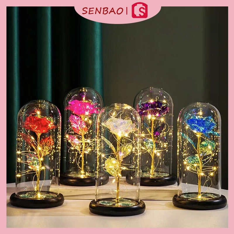 Jual SENBAO Lampu LED Bunga bercahaya Mawar Bunga Plastik Beauty And ...