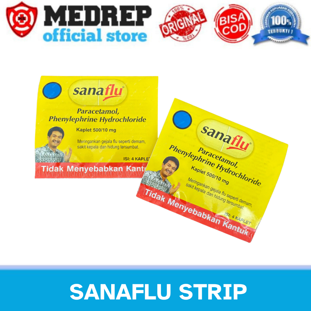 Jual SANAFLU STRIP ISI 4 TABLET | meringankan gejala flu demam sakit ...