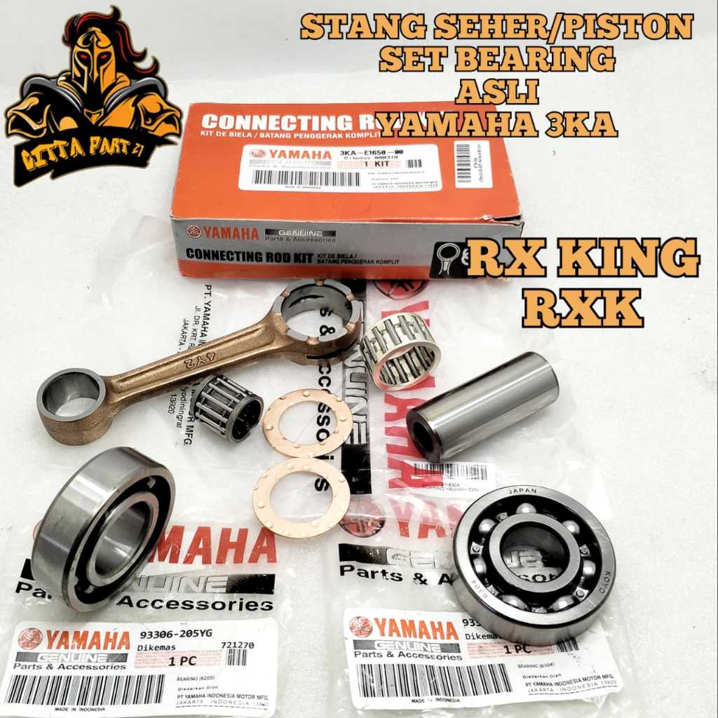 Jual ORIGINAL YAMAHA STANG SEHER PISTON SET PLUS BEARING 2 BIJI 6304 6205 YAMAHA YGP 3KA ...