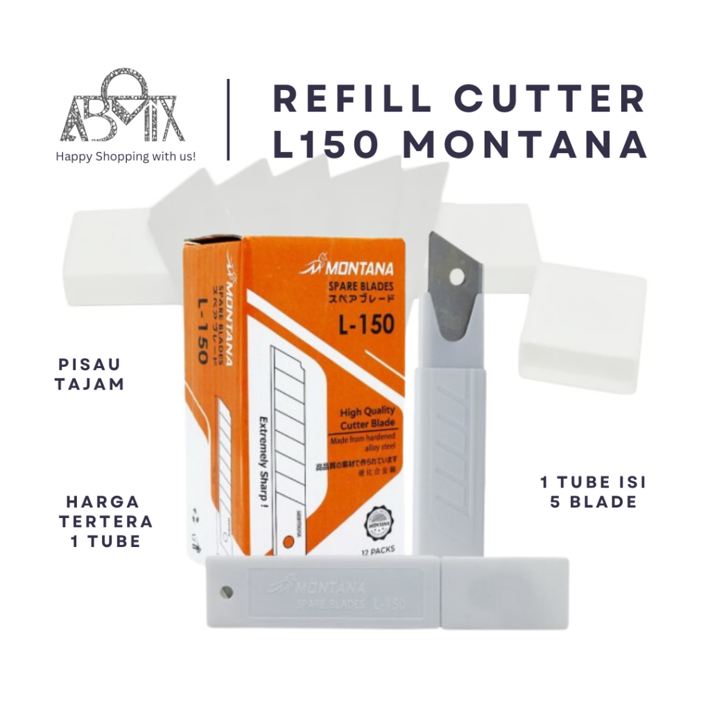 Jual Refil Cuter Isi Cutter L 150 Montana Per Pack isi 5 Pcs | Shopee ...