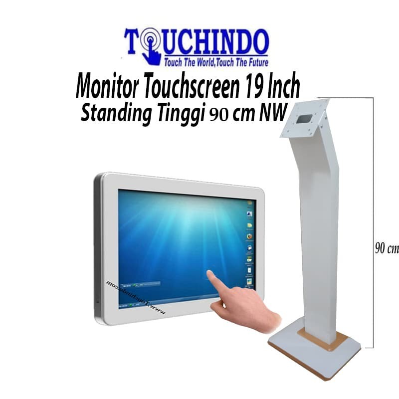 Jual Monitor Touchscreen 19 inch Stand Tinggi 1 Mtr White | Shopee ...