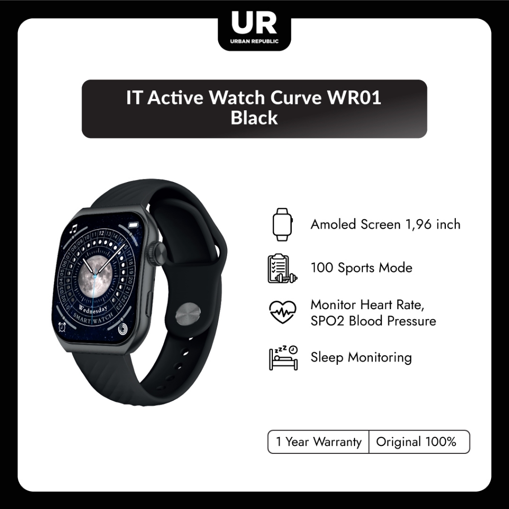 Jual IT Active Watch Curve WR01 - Black | Shopee Indonesia