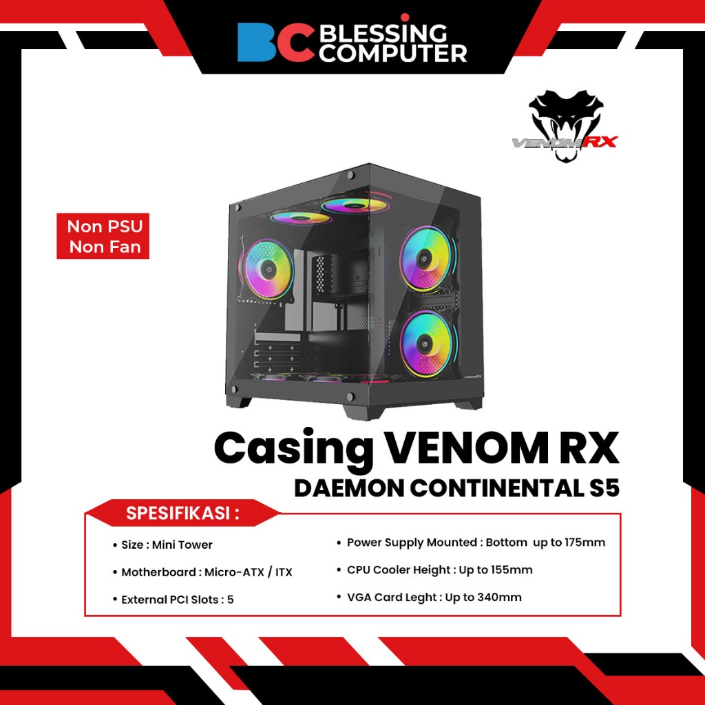 Jual Casing VENOM RX DAEMON CONTINENTAL S5 Black | Shopee Indonesia