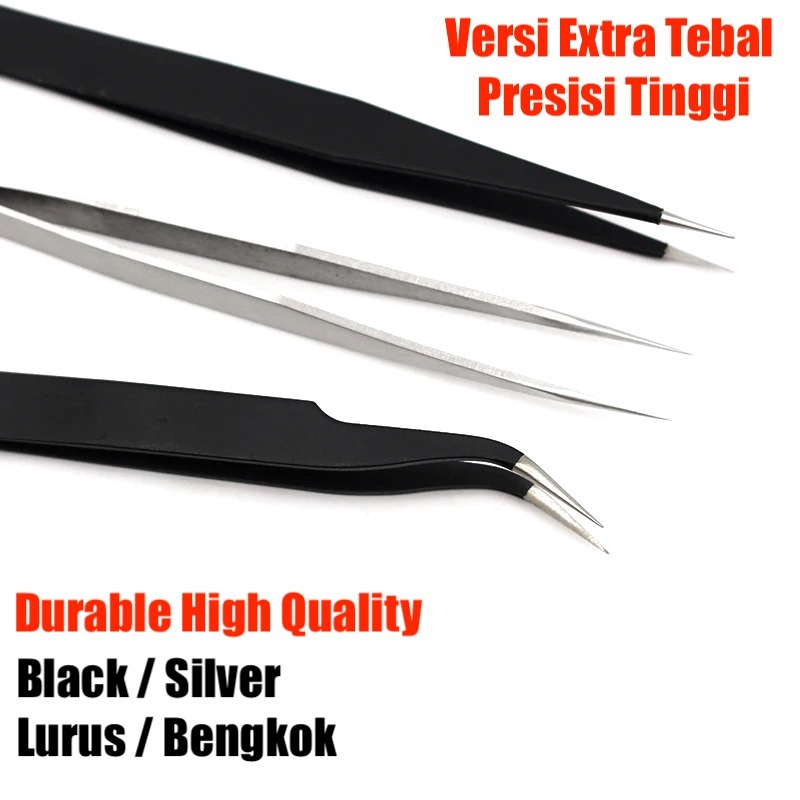Jual High Quality Extra Tebal Precision Pinset Stainless Steel Anti ...