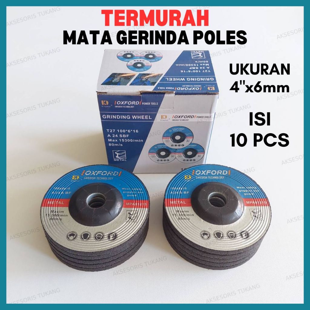 Jual [10 PCS] Batu Gerinda Gurinda 4" Poles Mata Gerinda Poles 4x6 ...