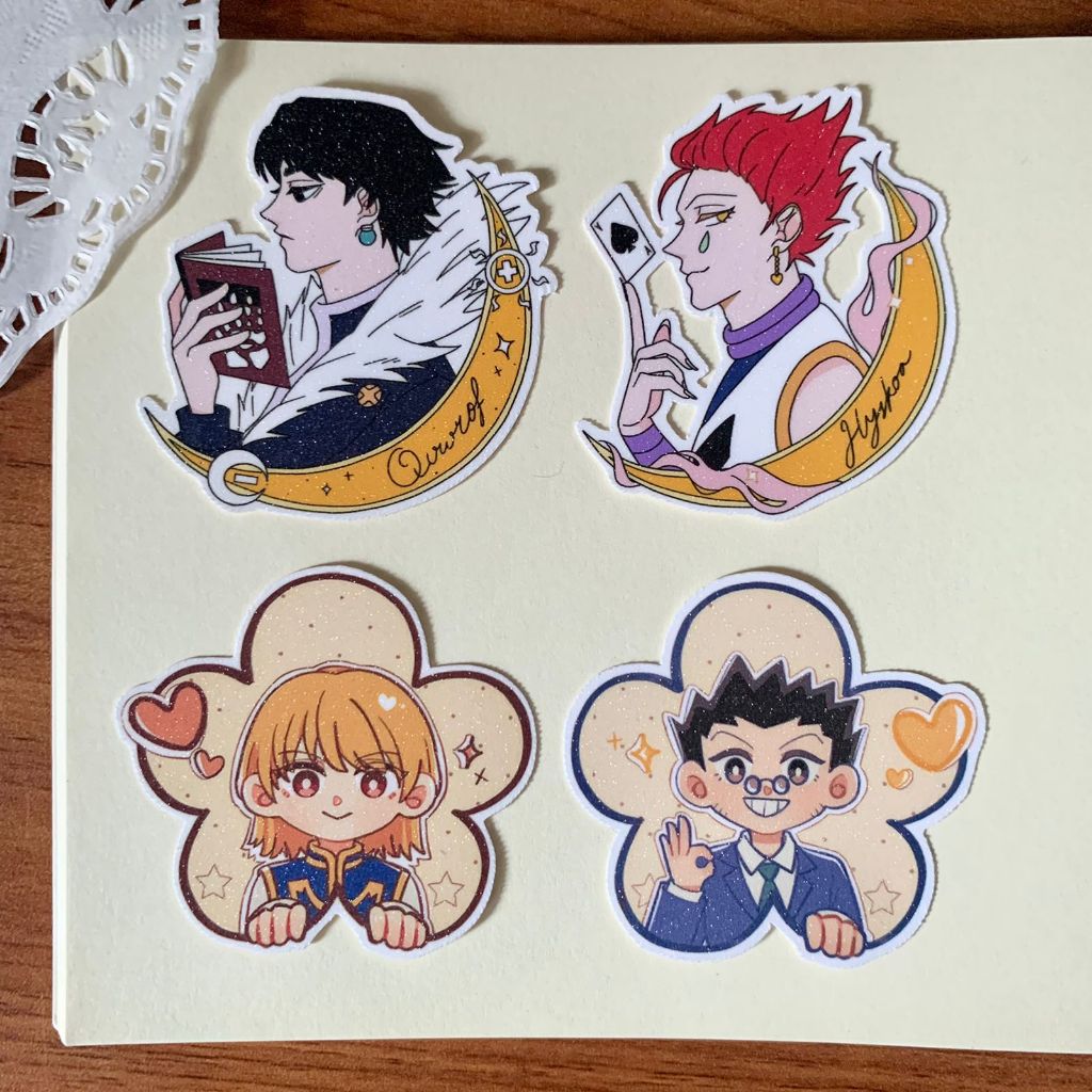Jual Sticker HunterxHunter 5cm Chrollo Hisoka Kurapika Leorio | Shopee ...