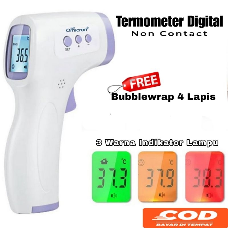 Jual PROMO TaffOmicron Thermogun Thermometer Tembak Suhu Badan Infrared Non Contact AD801 Purple ...