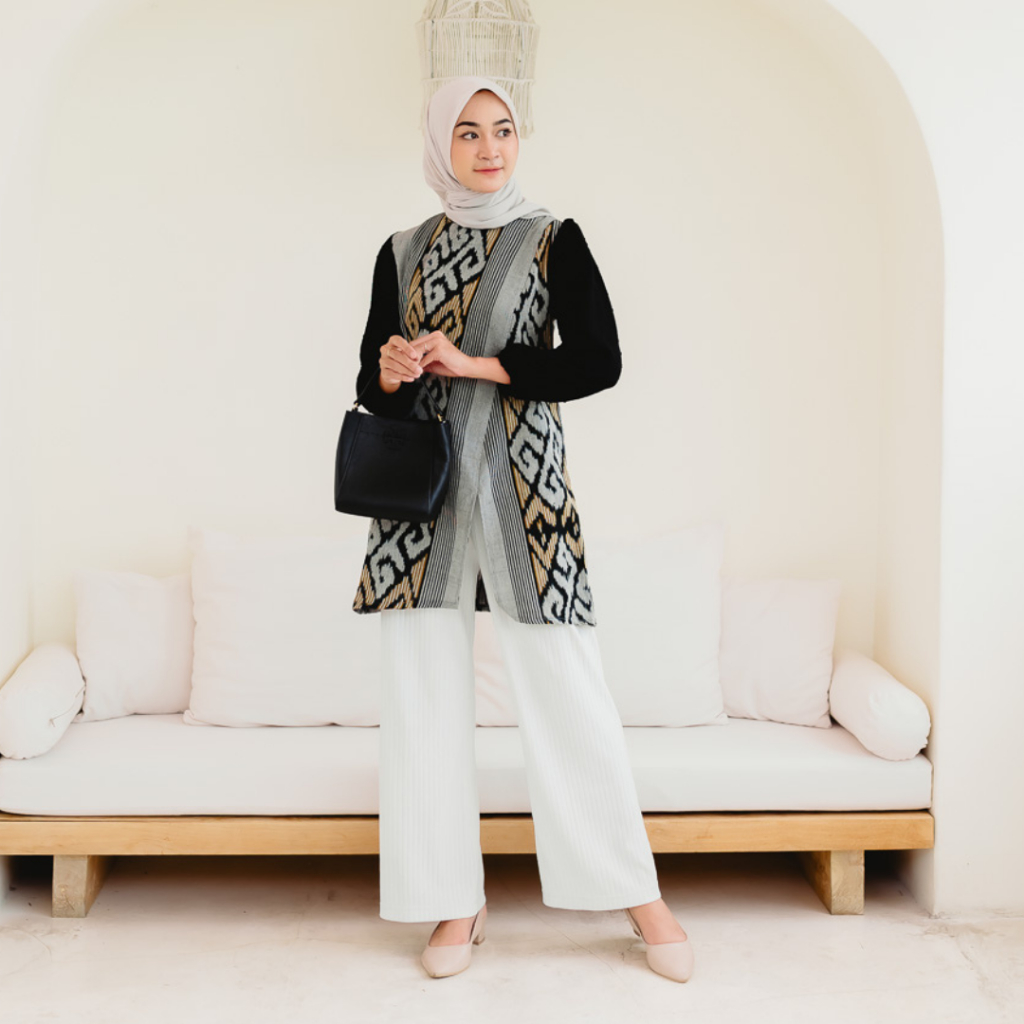 Jual Batik Tenun Dress Atasan Wanita Kekinian Baju Kerja Modern Couple by Kinanti | Shopee Indonesia