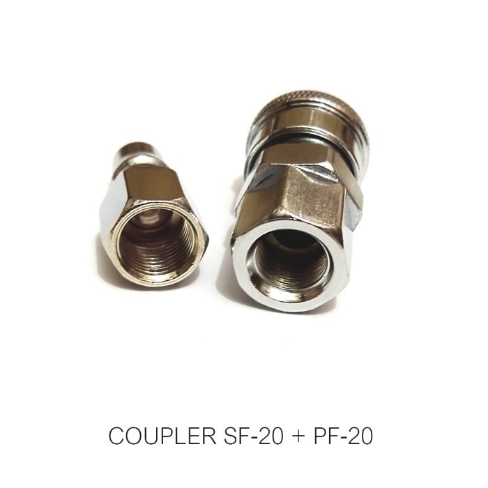 Jual 1 Pasang SF20 + PF20 Coupler TWO TOUCH Neple Kompresor Drat Dalam ...
