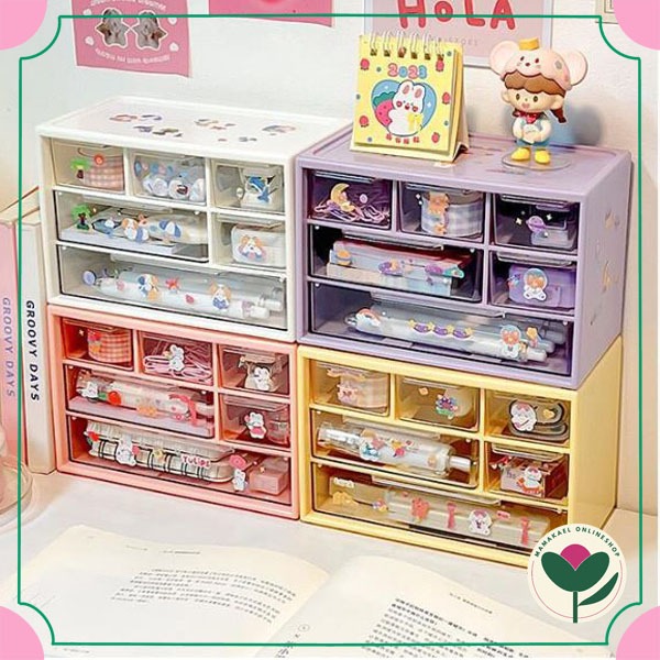 Jual Mini storage drawer free sticker rak laci kecil multifungsi ...