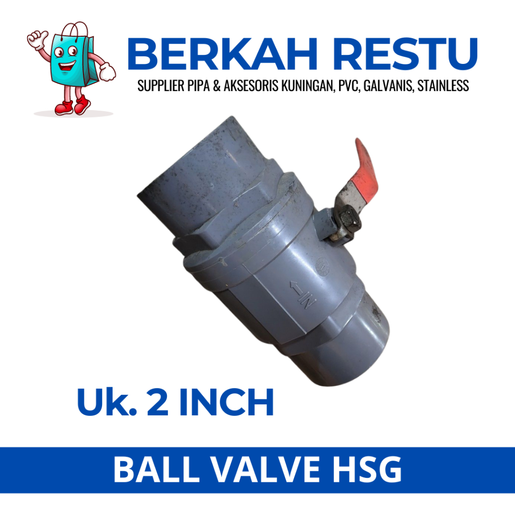 Jual Ball Valve / Stop Kran 2" inch PVC HSG | Shopee Indonesia