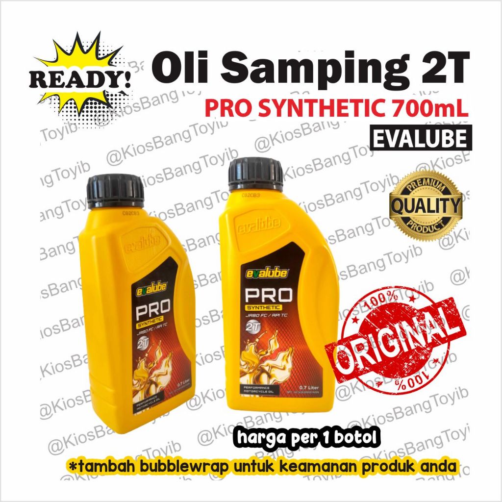 Jual Oli Samping Motor EVALUBE 2T Pro Synthetic Ori Kuning 700mL (LIVE ...