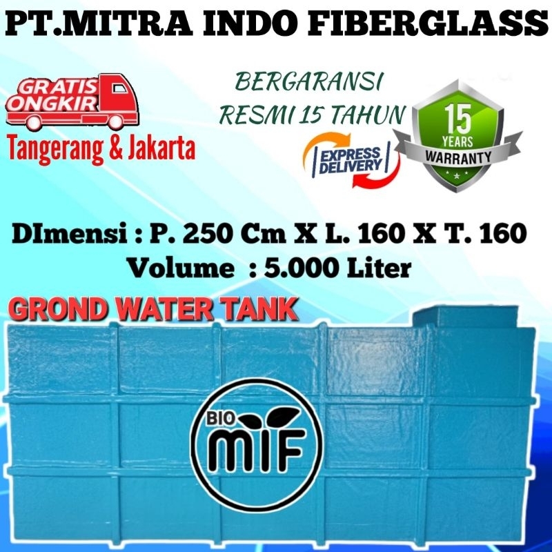 Jual GROUND WATER TANK 5.000 Liter, bentuk kotak bisa COUSTUM sesuai ...